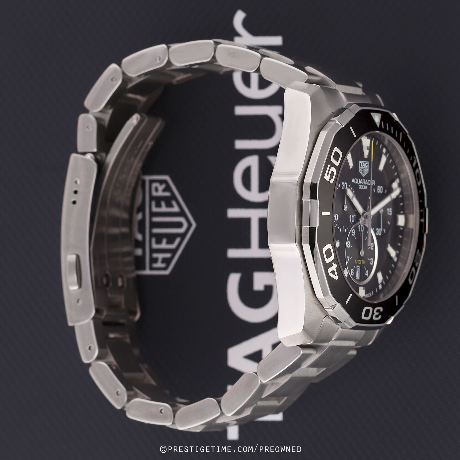 Pre-owned Tag Heuer Aquaracer Quartz Chronograph 43mm cay111a.ba0927